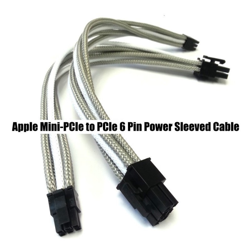 Apple Mini PCIe to PCIe 6 Pin Video Card Power Sleeved Cable ...